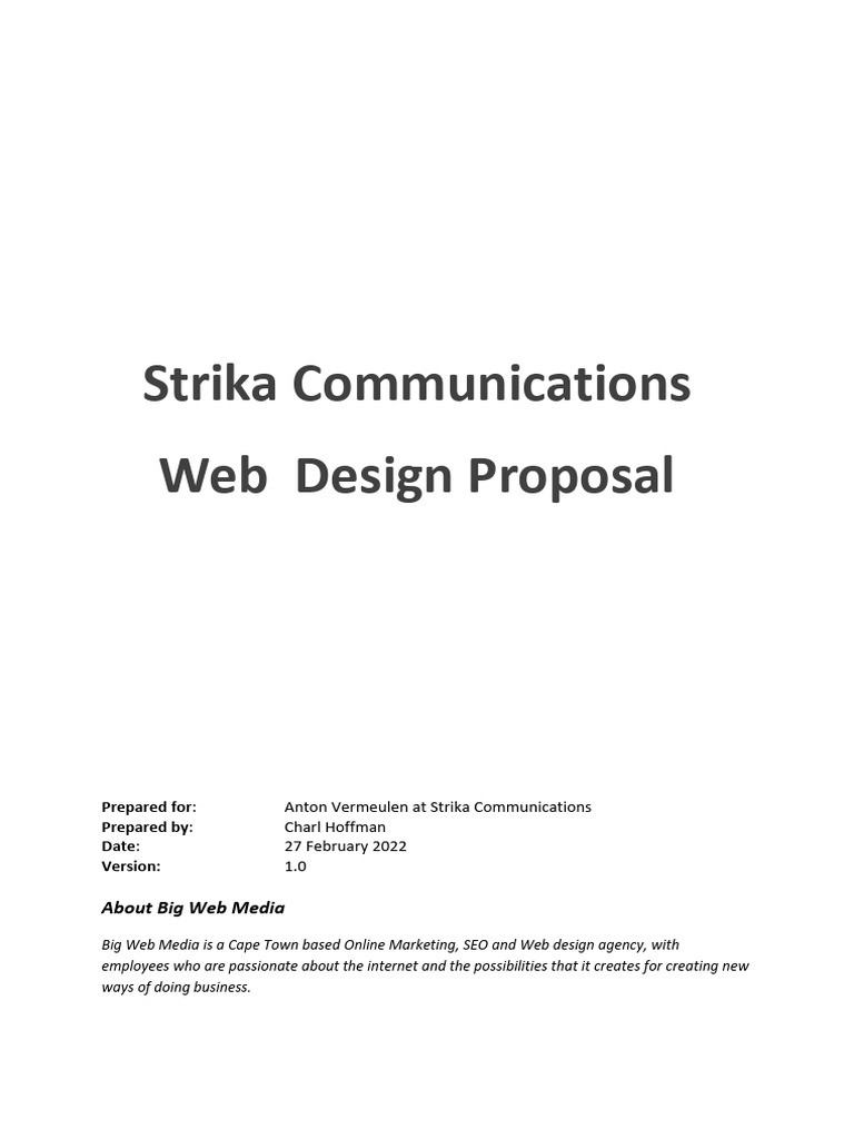 Strika Web Design Proposal | PDF | Websites | Web Design