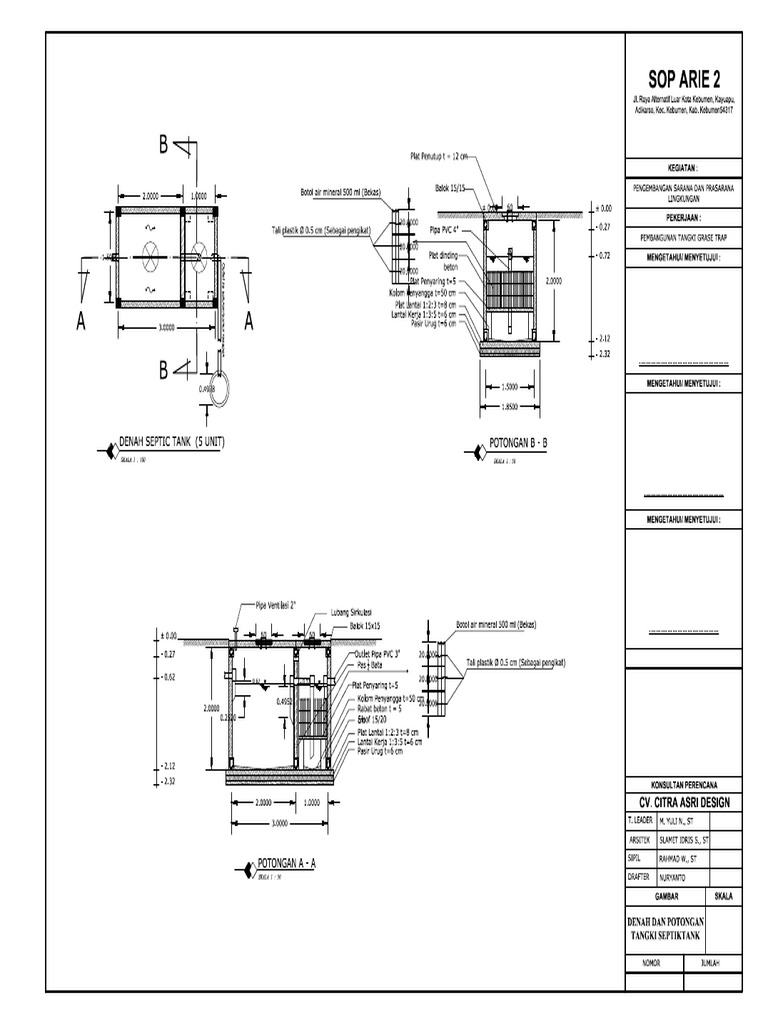 Tangki Grase Trap Sop Arie 2 | PDF