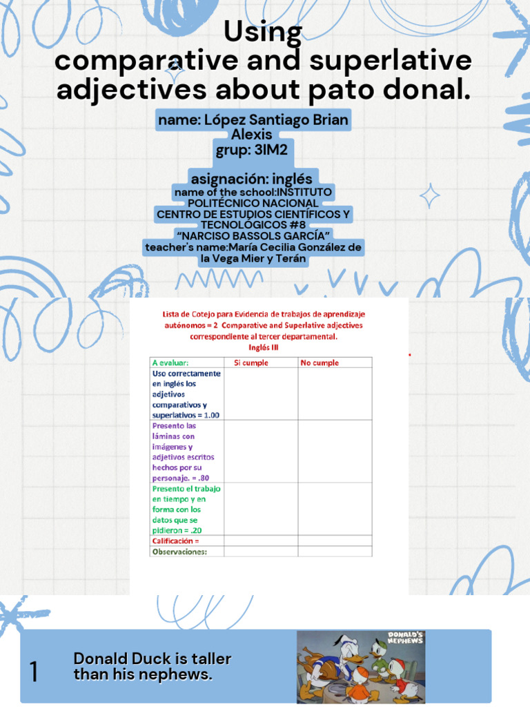 Comparative Adjectives of Donald Duck | PDF