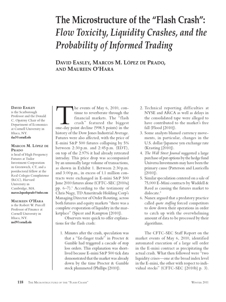 Analyzing the Flash Crash Microstructure | PDF | High Frequency Trading ...