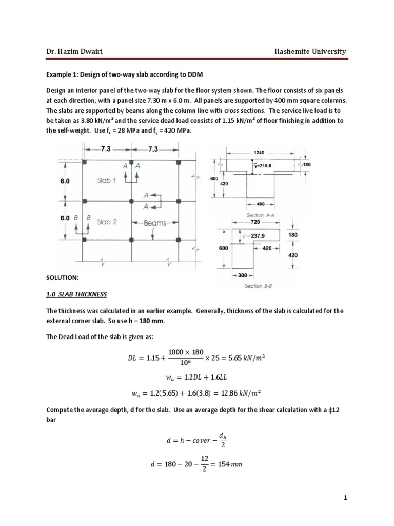 Two-Way Slab Example 1 | PDF | Beam (Structure) | Classical Mechanics