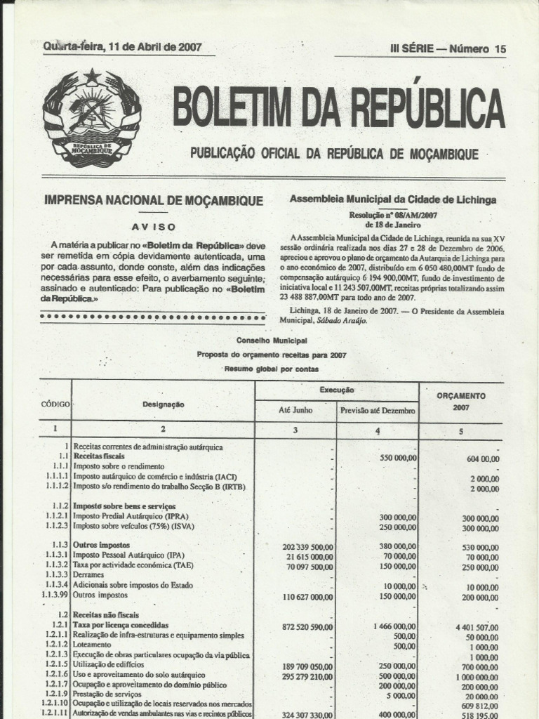 Boletim Da Republica 1 PM | PDF