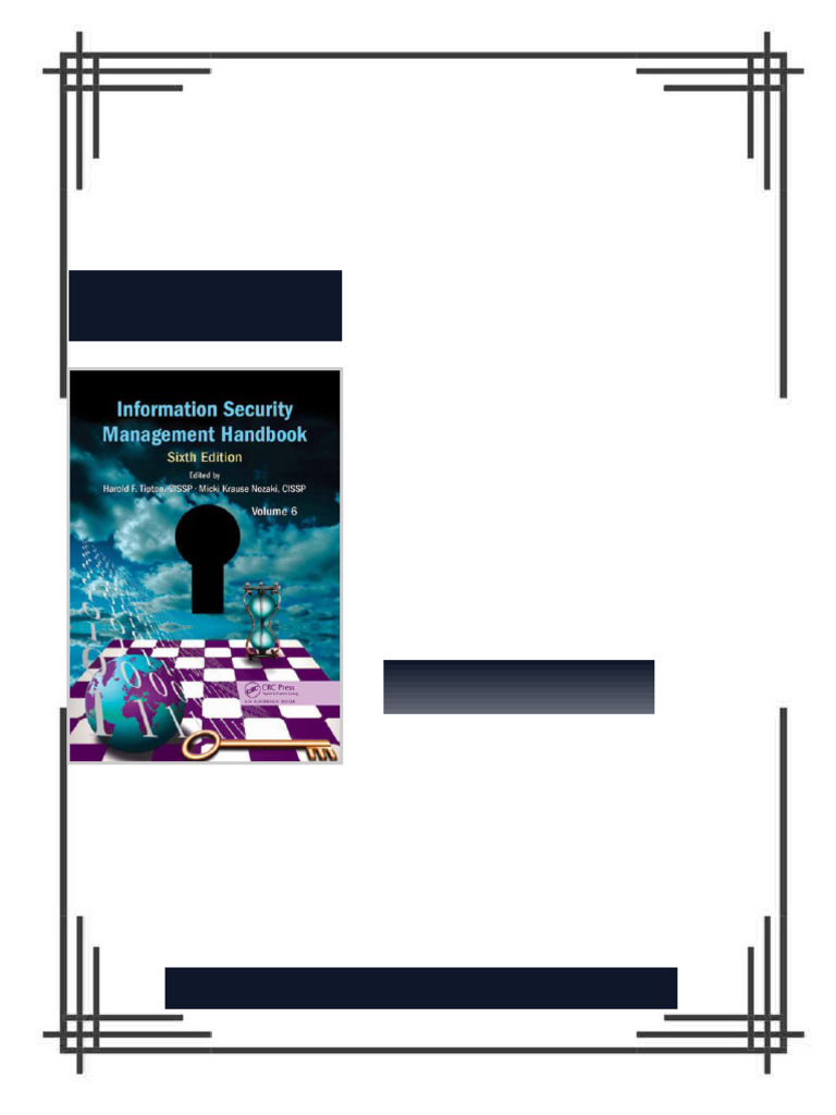 Information Security Management Handbook 6th Edition Harold F. Tipton ...