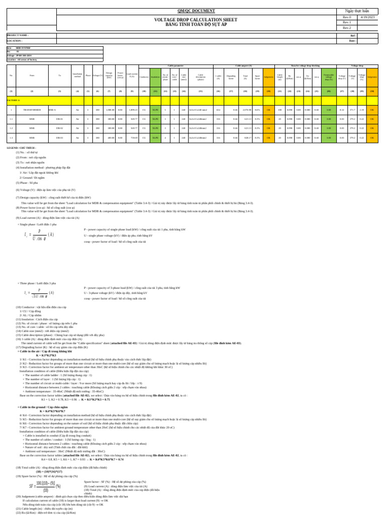 2. CALCULATION DROP VOLTAGE | PDF