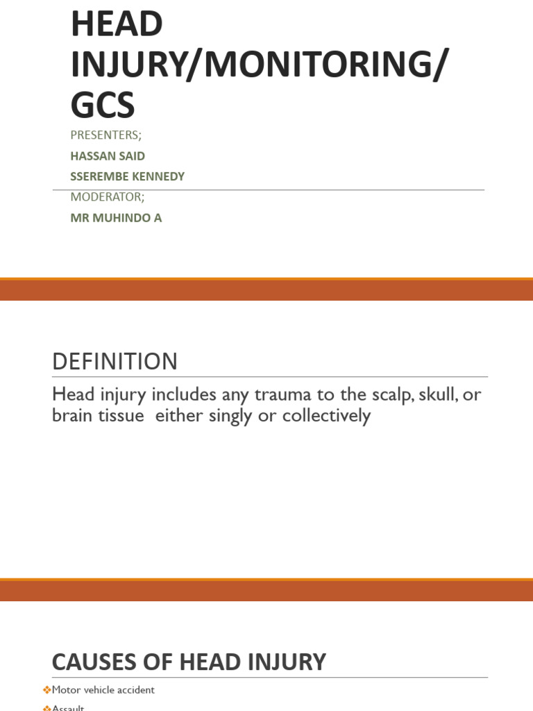 Copy-Head Injury, Monitoring and Gcs | PDF | Traumatic Brain Injury ...