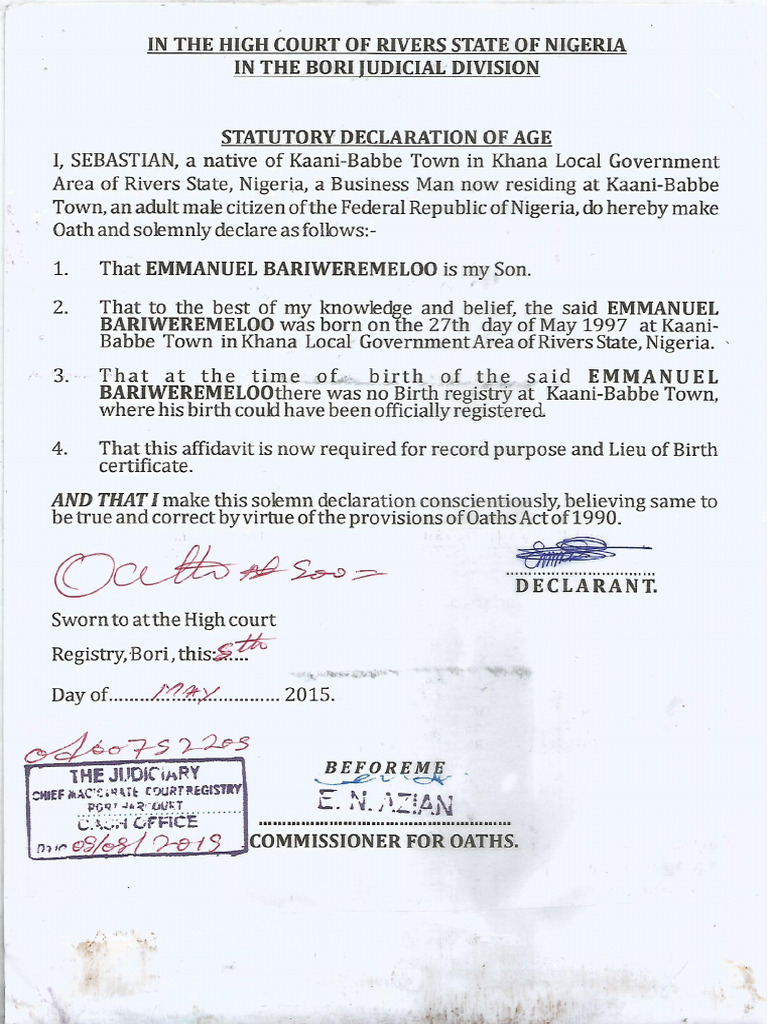 Age Declaration | PDF