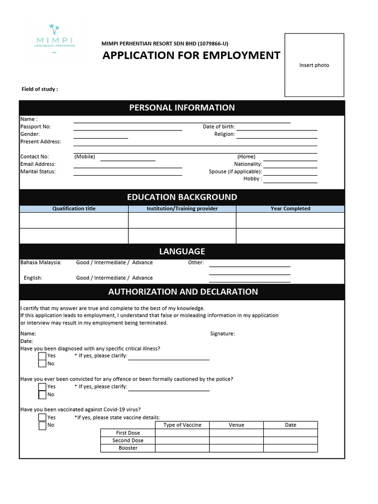 Job Application Form 2023 - Students Internship | PDF | Global Health ...