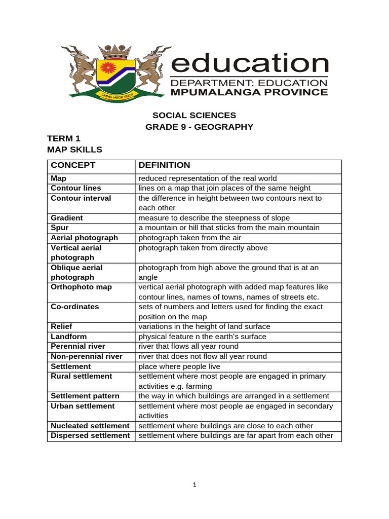 GRADE 9 GEOGRAPHY WORDBANK TERM 1 - 4 2020 (1) | PDF | Glacier | Erosion