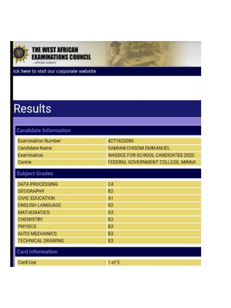 WAEC Certificate | PDF