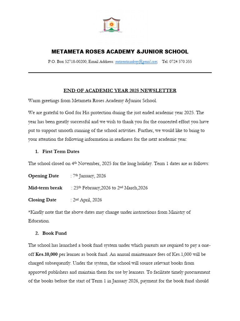 End of Year 2025 Newsletter | PDF