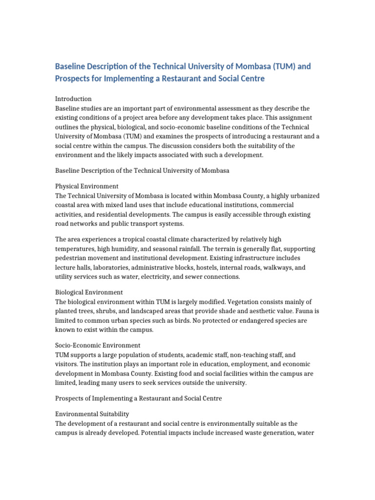TUM Baseline Study: Restaurant Proposal Insights | PDF | Natural ...