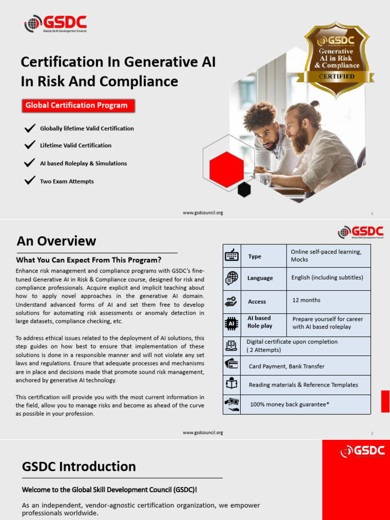 Generative AI Certification for Risk & Compliance | PDF | Artificial ...