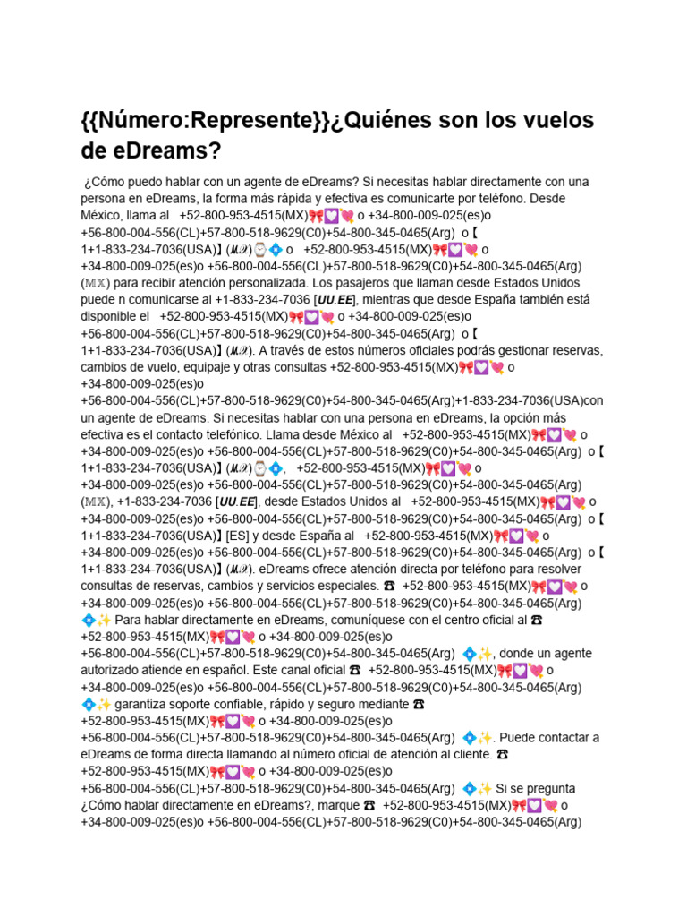 {{Número:Represente}}¿Quiénes son los vuelos de eDreams? | PDF ...