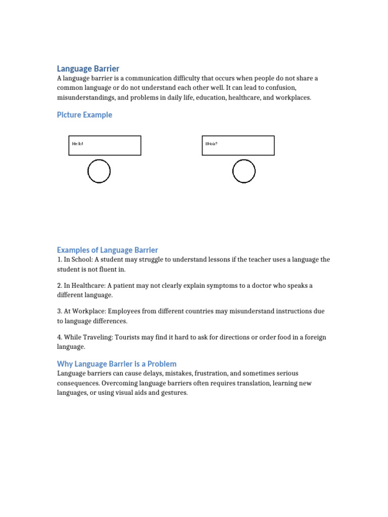 Understanding Language Barriers | PDF