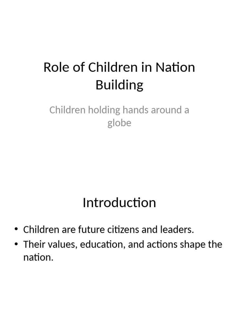 Role of Children in Nation Building | PDF