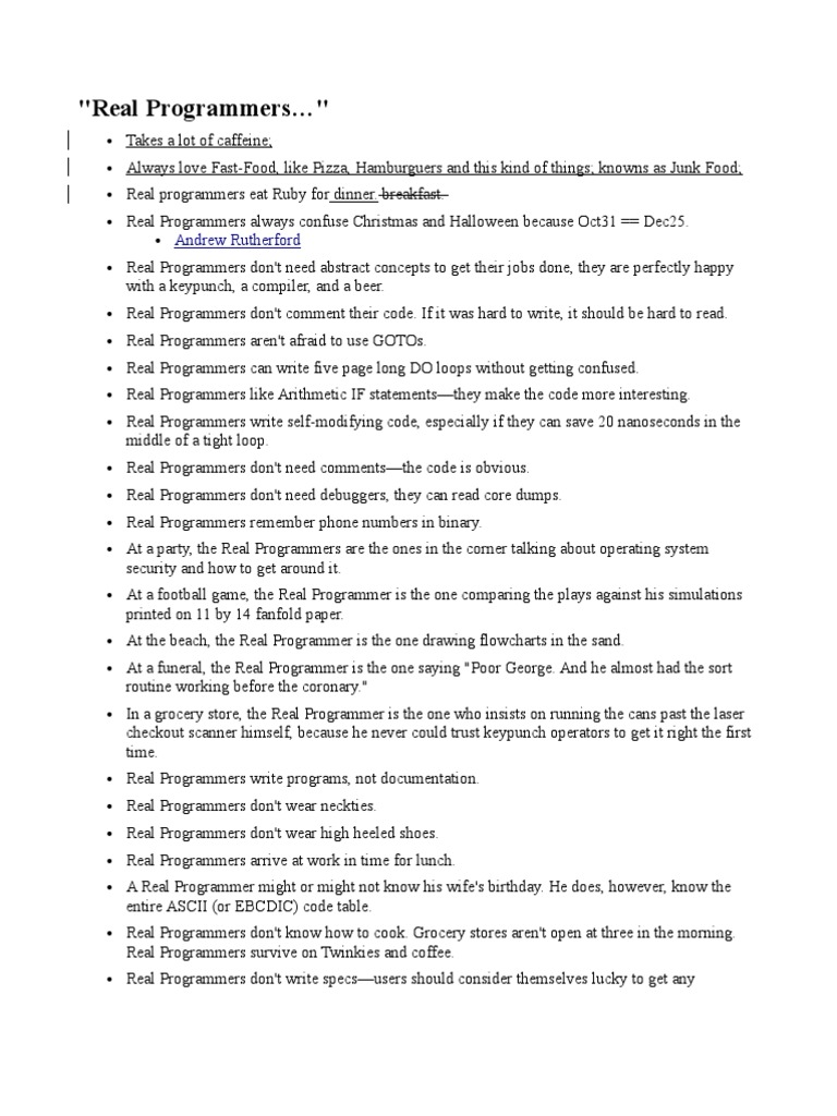 Real Programmers | PDF | Programmer | Software Development