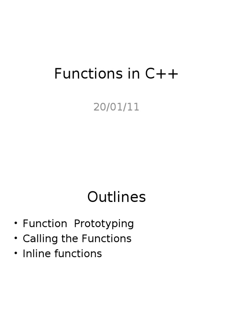 Functions In C Pdf Subroutine Parameter Computer Programming