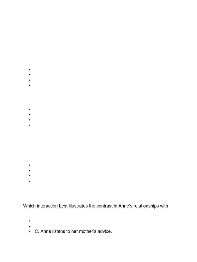 Anne Frank Act 1 Study Guide Questions | PDF | Behavioural Sciences ...