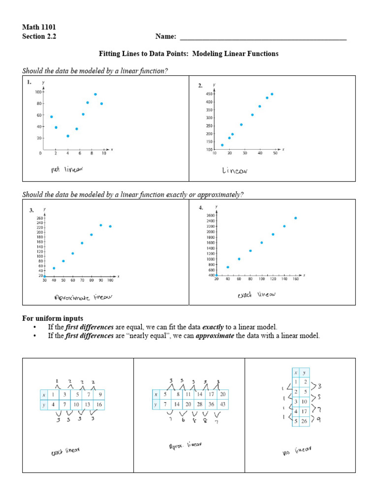 Fitting Linear Models to Data Points | PDF | Linear Regression ...