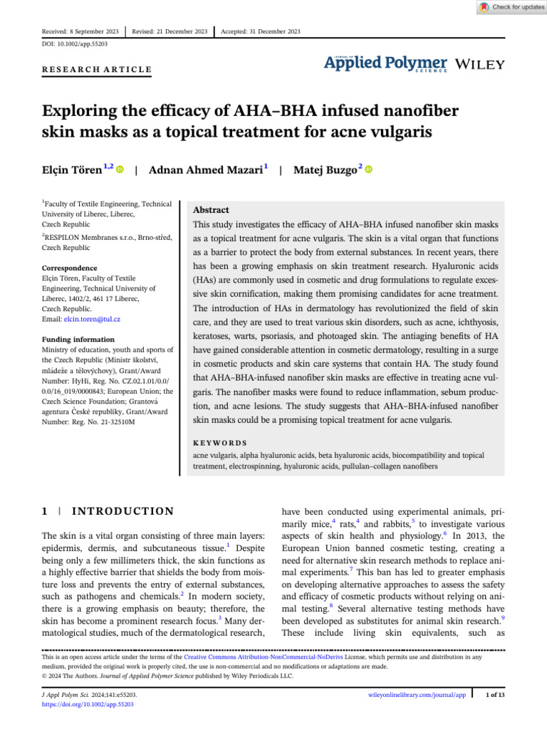 J of Applied Polymer Sci - 2024 - Tören - Exploring The Efficacy of AHA ...