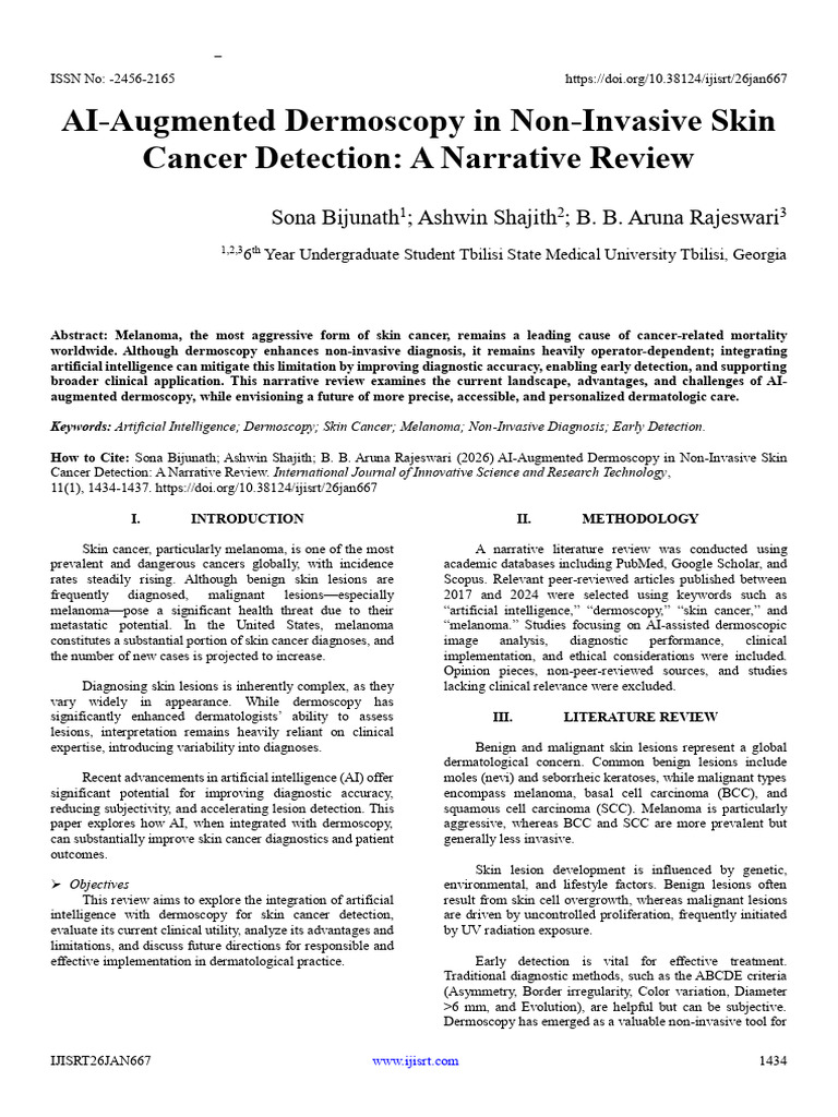 AI-Augmented Dermoscopy in Non-Invasive Skin Cancer Detection: A ...