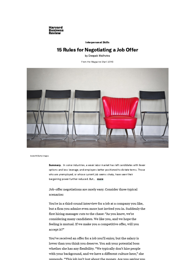 15 Job Offer Negotiation Tips | PDF | Negotiation | Employment