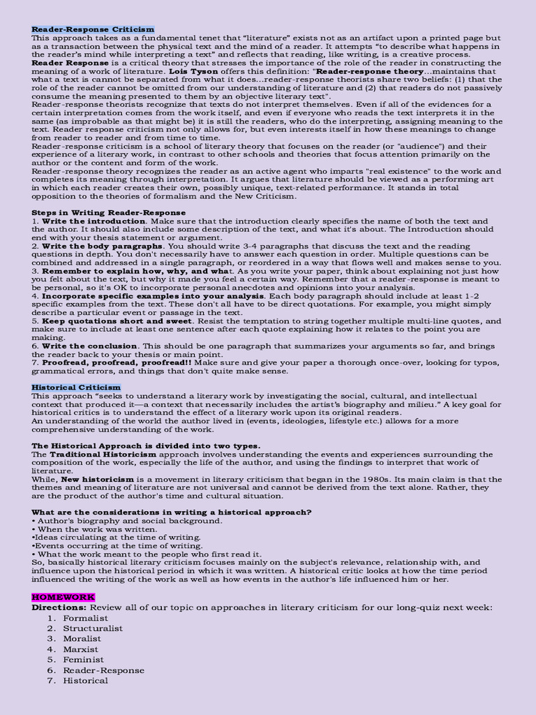 Understanding Reader-Response Criticism | PDF | Epistemology | Human ...