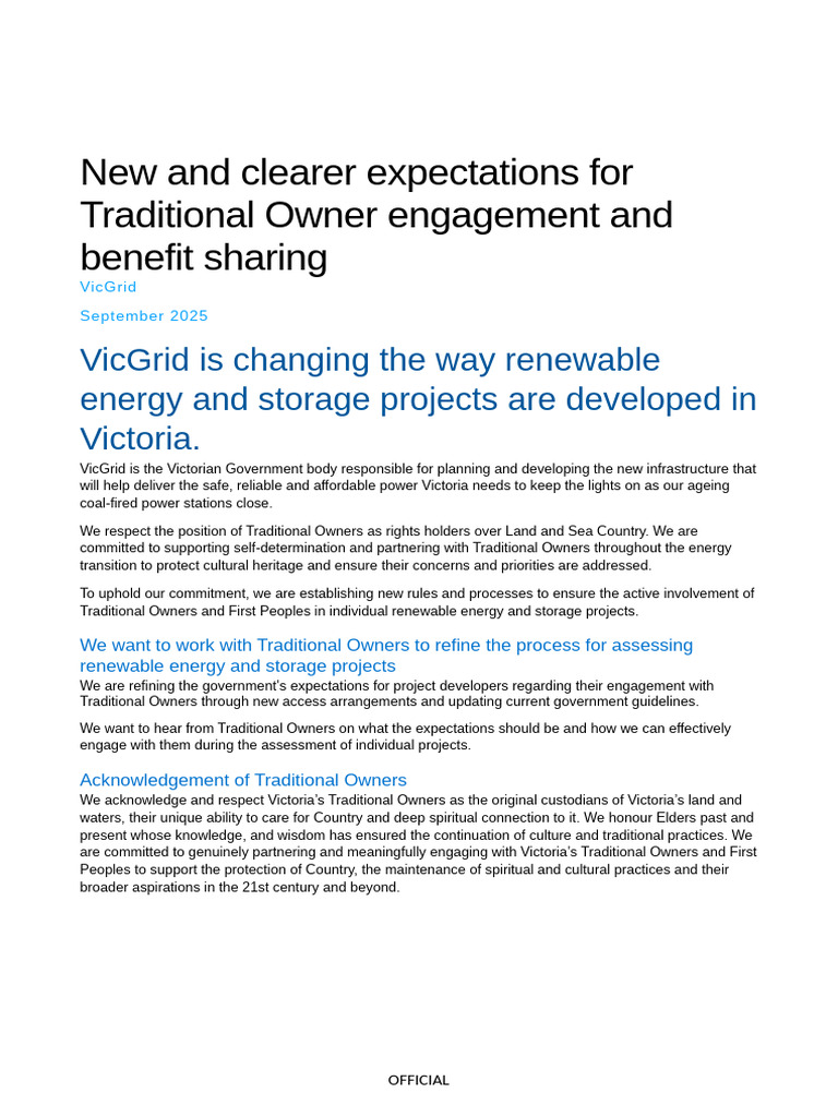 VicGrid's New Engagement Guidelines | PDF | Renewable Energy ...