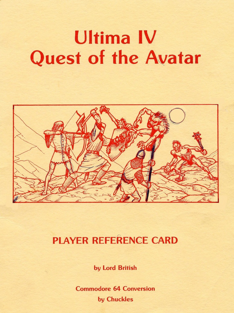 Ultima IV Quest of The Avatar - All Manuals and Scans | PDF