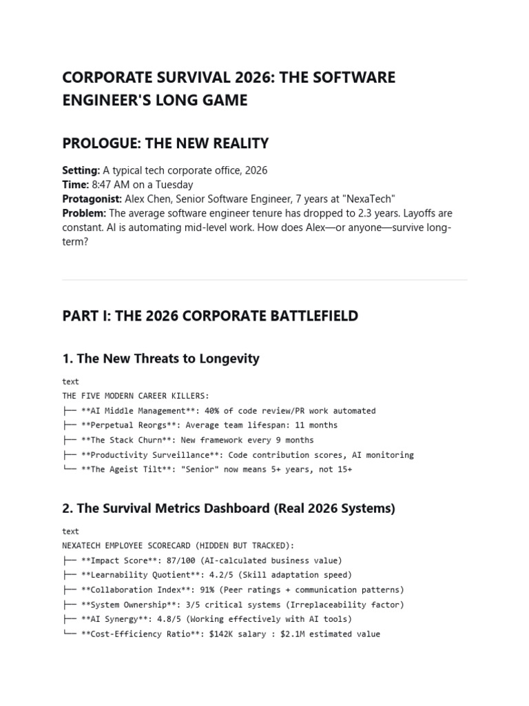 Surviving as a Software Engineer in 2026 | PDF | Artificial ...