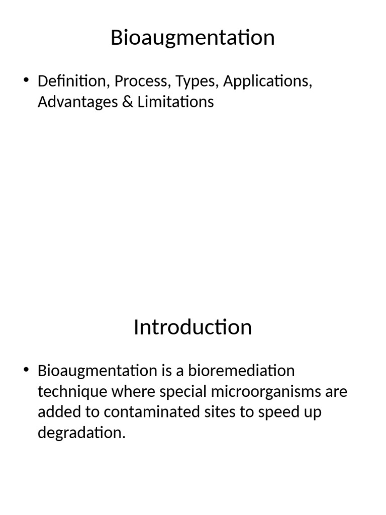 Bioaugmentation: Process, Types & Benefits | PDF