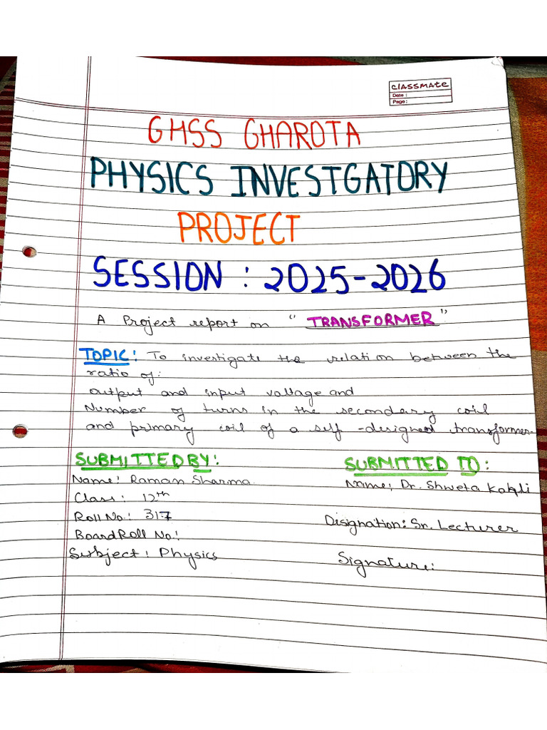 Physics Project Transformer | PDF
