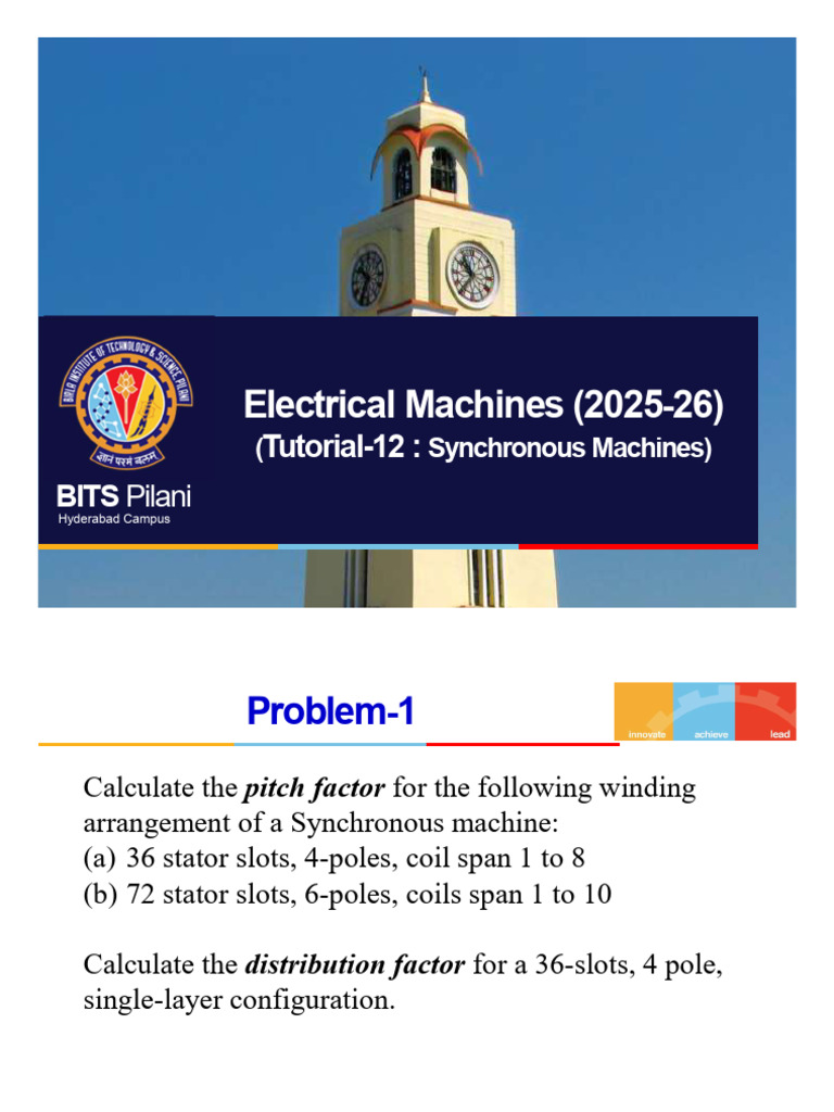 Electrical Machines Tut-12 2025 Students | PDF | Electric Motor ...