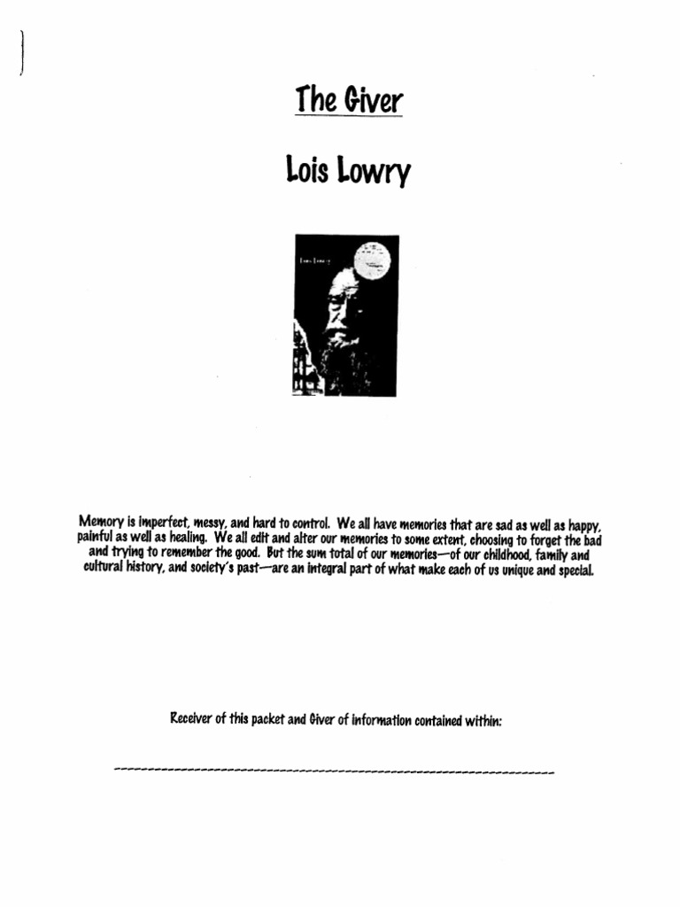 The Giver Packet | PDF