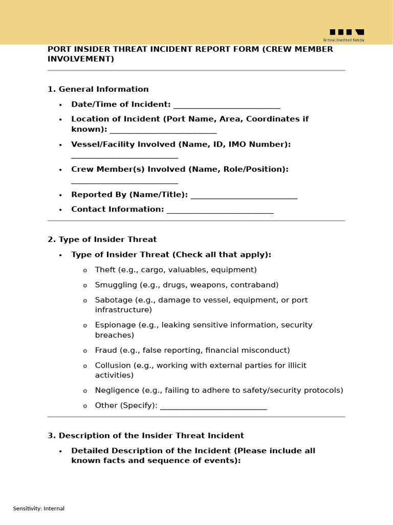 Port Insider Threat Incident Report | PDF | Smuggling | Misconduct