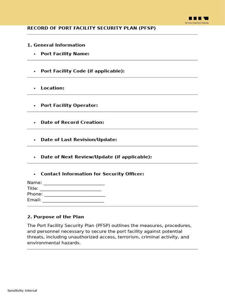 Port Facility Security Plan Overview | PDF | Access Control | Safety