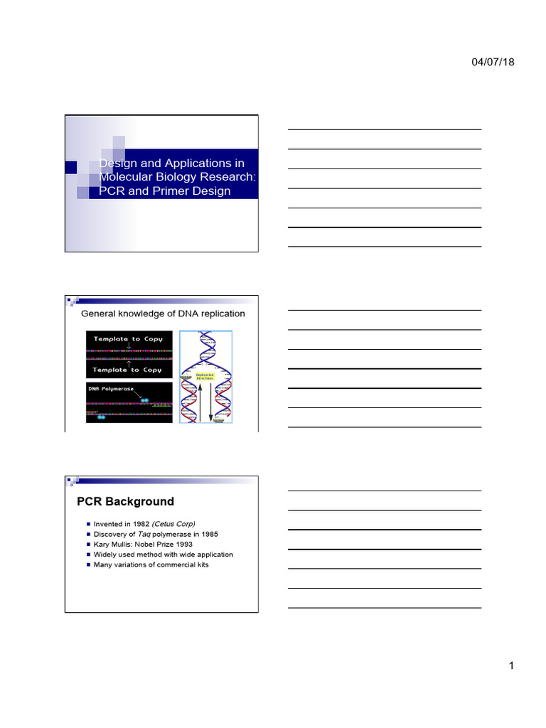 PCR Primerdesign Notes | PDF | Primer (Molecular Biology) | Polymerase ...