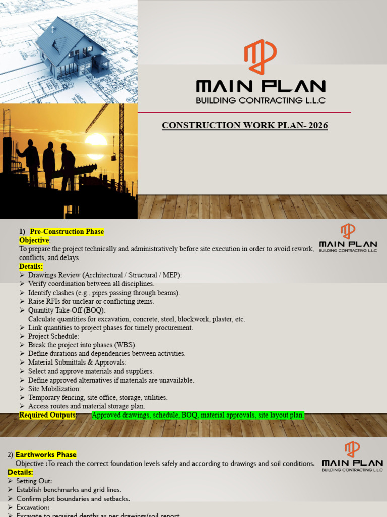 2026 Construction Work Plan Overview | PDF | Concrete | Beam (Structure)