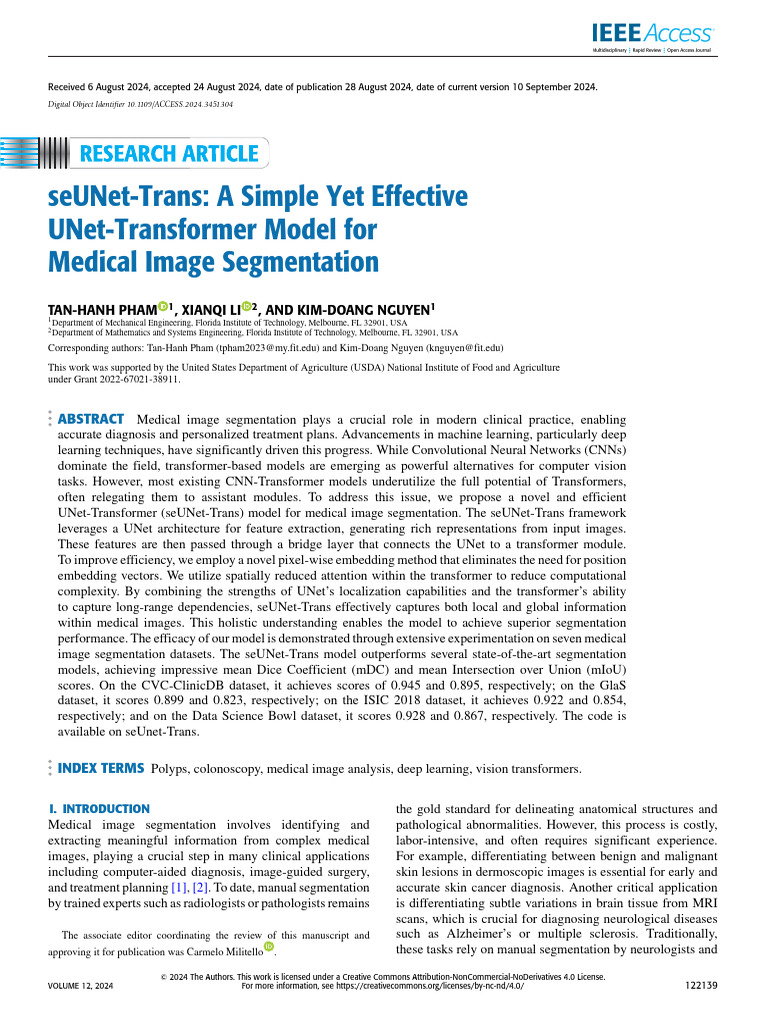 SeUNet-Trans A Simple Yet Effective UNet-Transformer Model For Medical ...