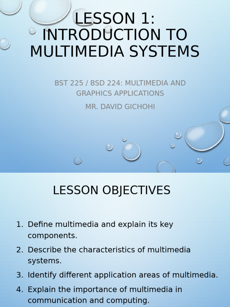 Lesson1 - Introduction To Multimedia Systems | PDF | Multimedia | Graphics