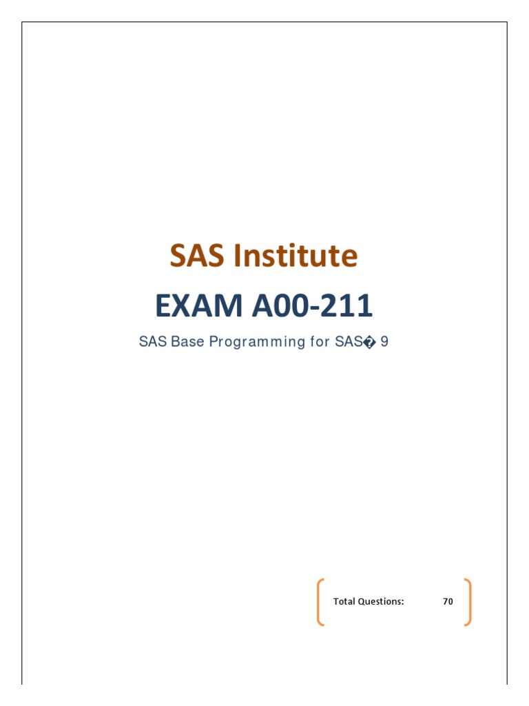 SAS Certified Base Programmer For SAS 9 - A00-211 - Dumps | PDF | Sas (Software) | C ...