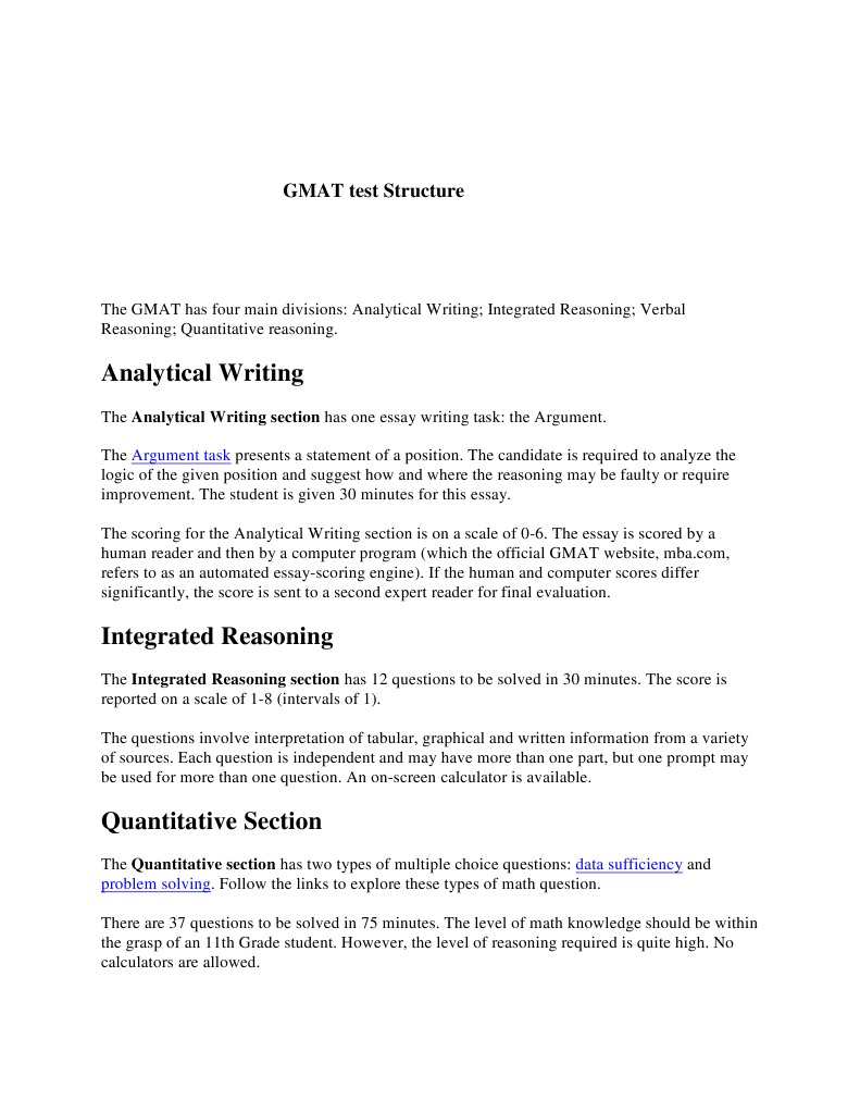 GMAT Test Structure | PDF