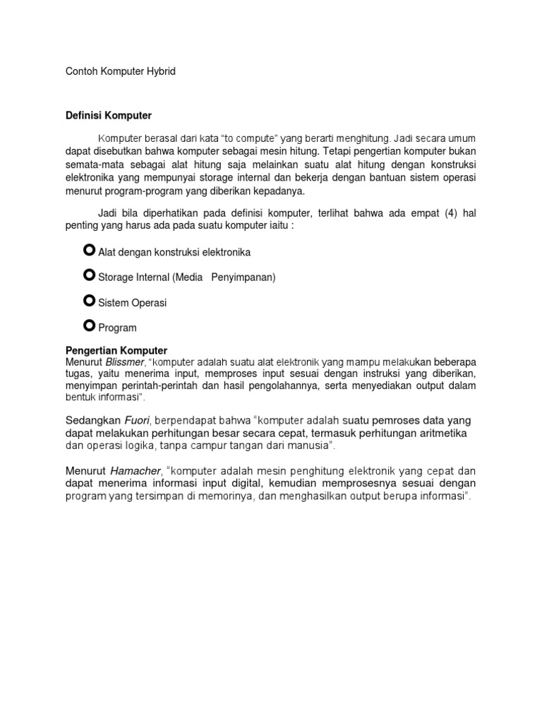 Contoh Komputer Hybrid | PDF