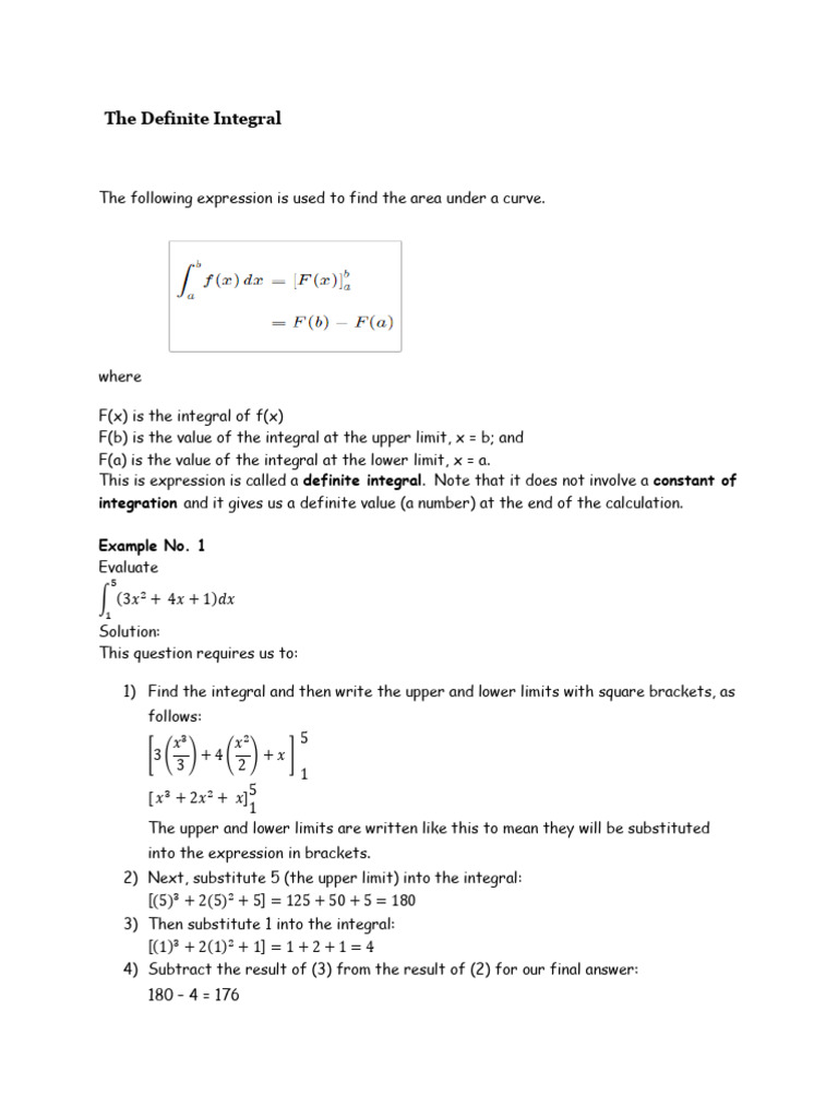 The Definite Integral 1 | PDF
