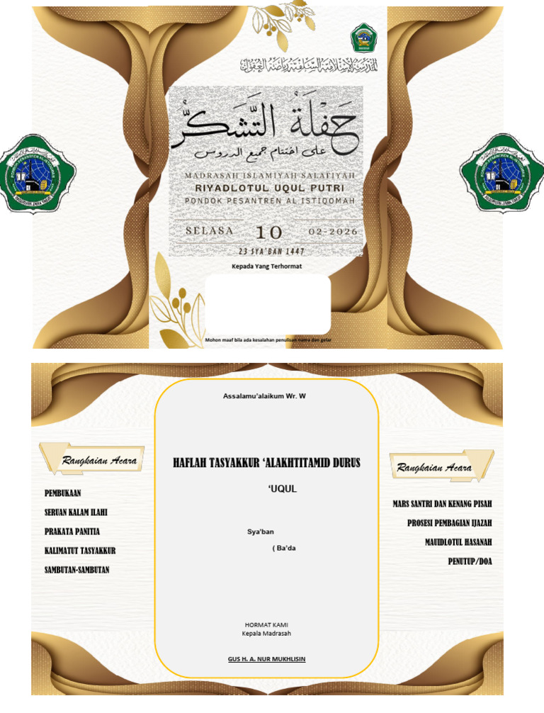 Undangan Haflah Tasyakkur Madrasah 2026 | PDF