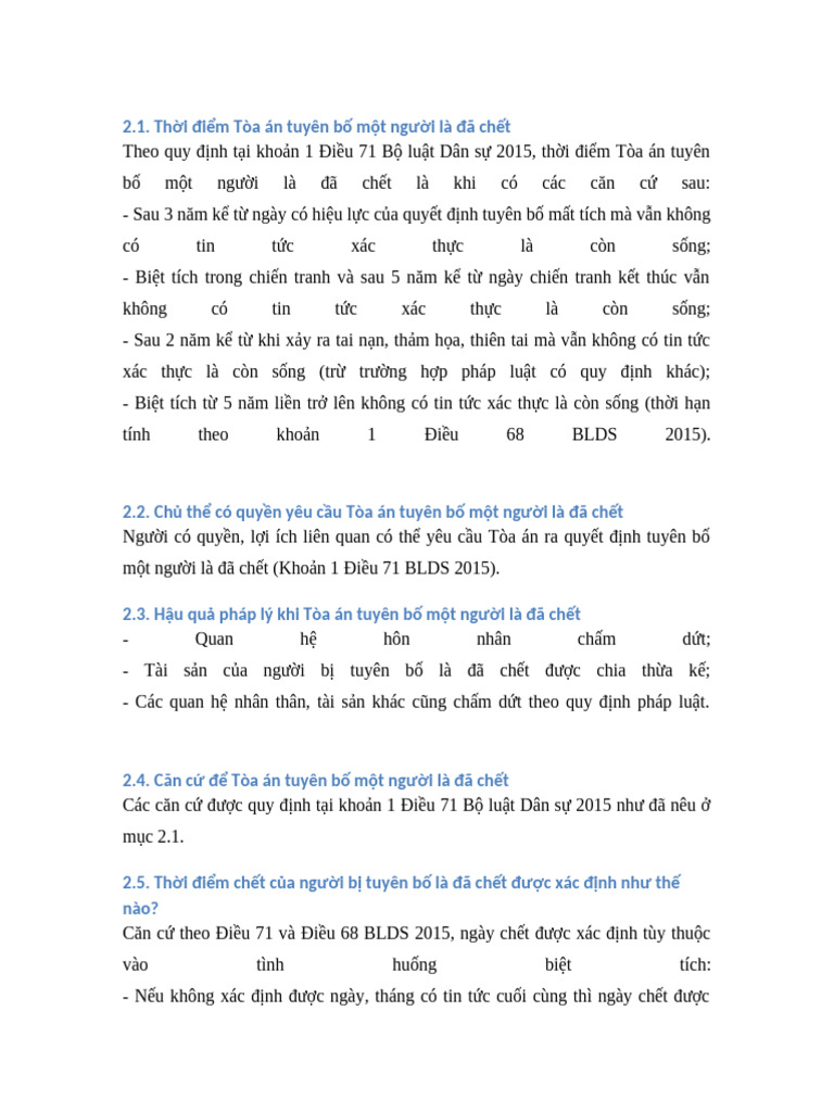 Tong Hop 2.1 Den 2.10 Bo Luat Dan Su | PDF