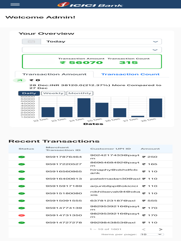 Eazypay UPI Dashboard 2 | PDF