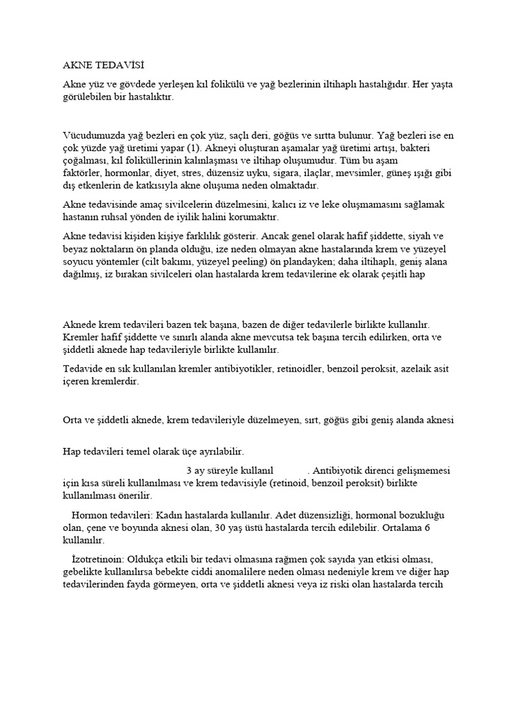 Akne Tedavisi | PDF