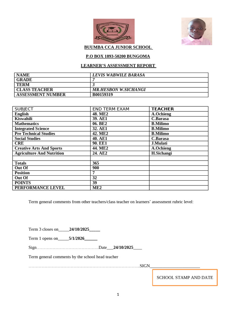 Grade 7 Learner Assessment Reports | PDF | Communication | Teaching