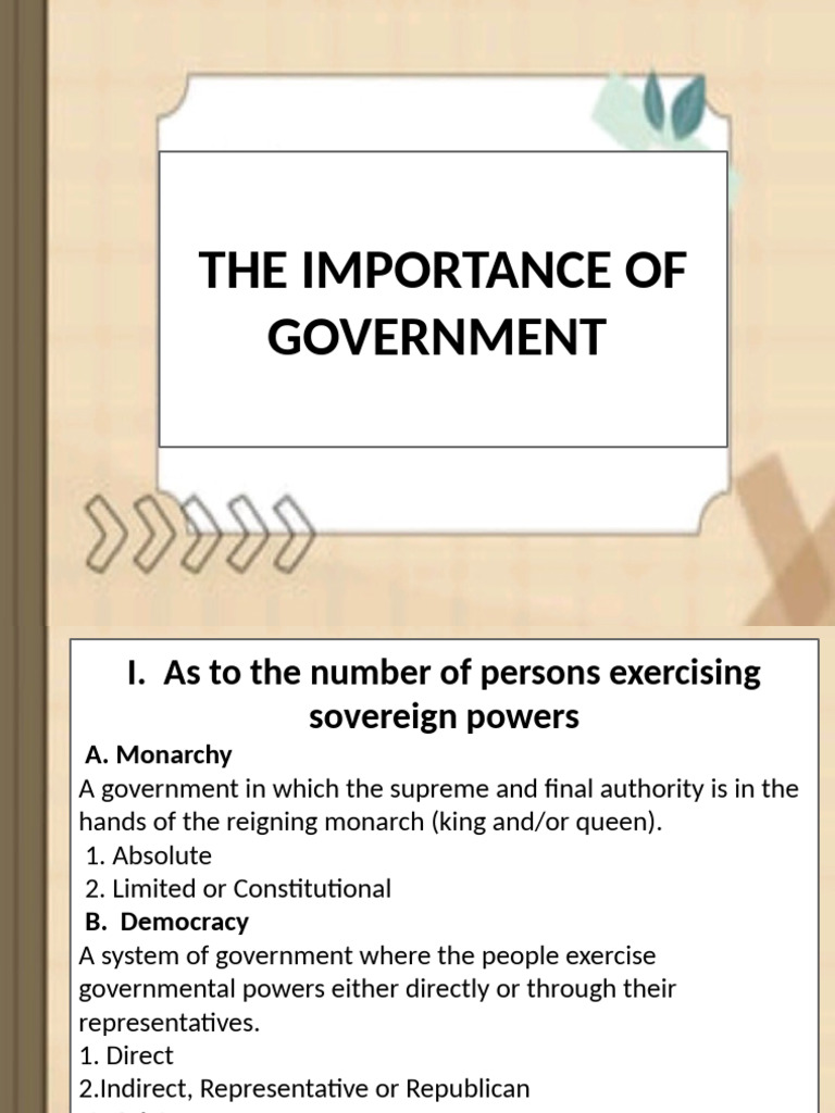 The Importance of Government | PDF